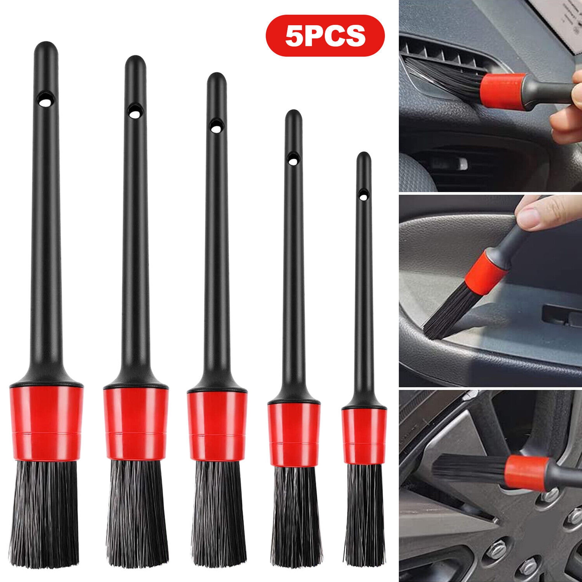 5pcs Car Detailing Brush Kit Plastic Vehicle Auto Pickup Truck Interior ...