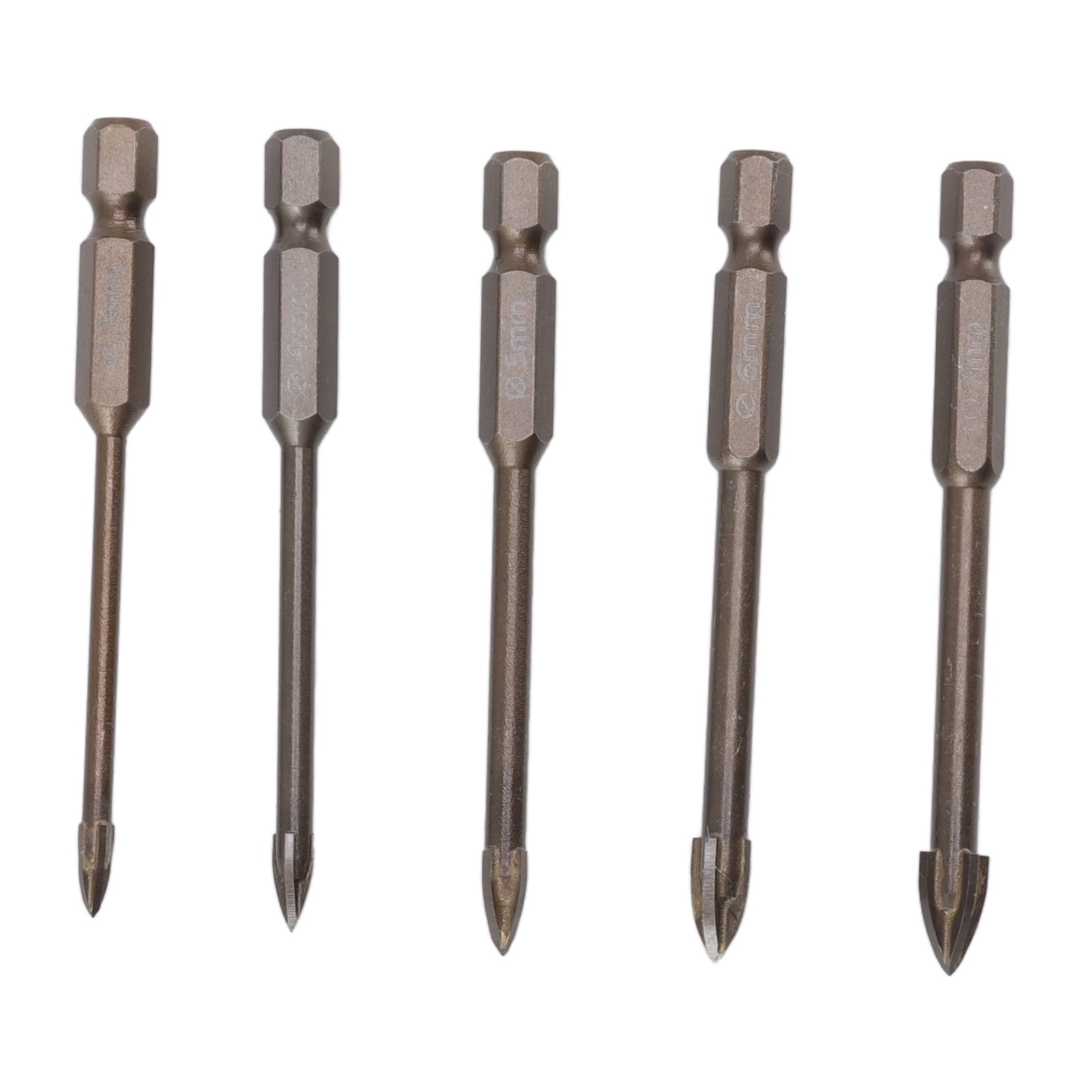 5pcs Carbide Tipped Drill Bit Glass Ceramic Hole Opener Drill Bit Multi ...