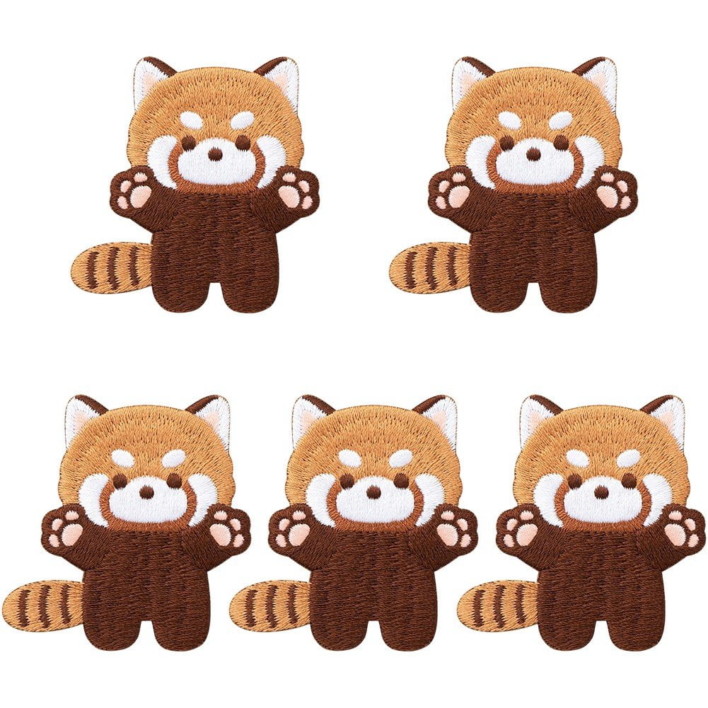 5pcs Cartoon Raccoon Patches, Raccoon Embroidery Patch, Self-Adhesive ...