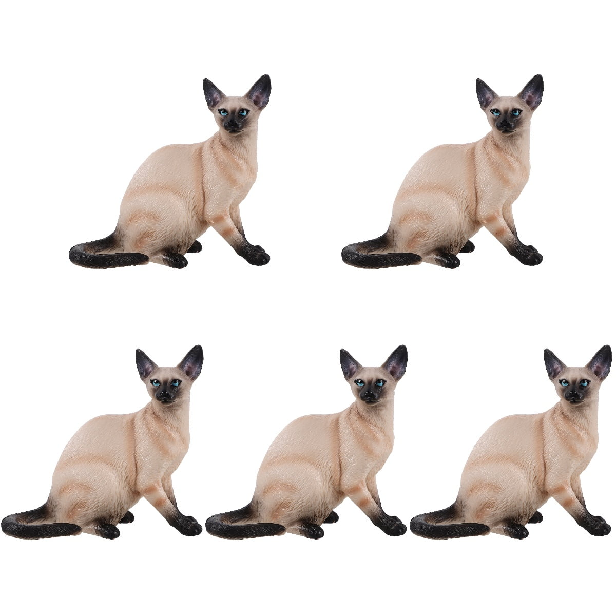 5pcs Cat Figurine Lifelike Cat Sculpture Small Cat Figurine Desk Cat ...
