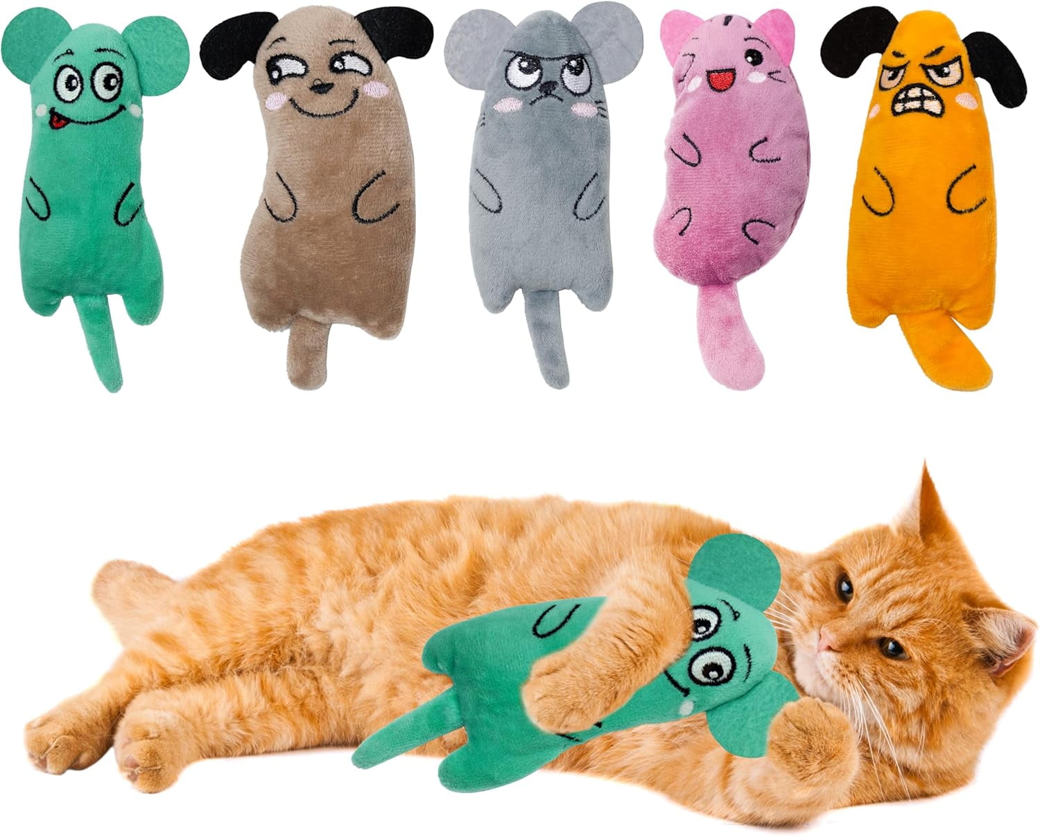 5pcs Catnip Toys, Fun Cat Toys, Bite Resistant, Indoor Cartoon Cat Toys ...