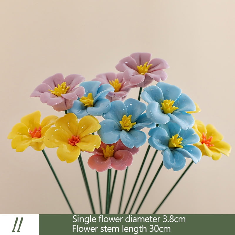 5pcs Ceramic Flowers High Temperature Handmade Simulation Flowers ...