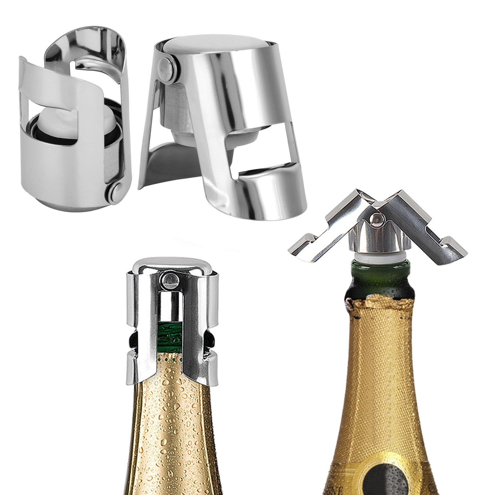 5pcs Champagne Stopper with Stainless Steel, Professional Bottle Sealer ...