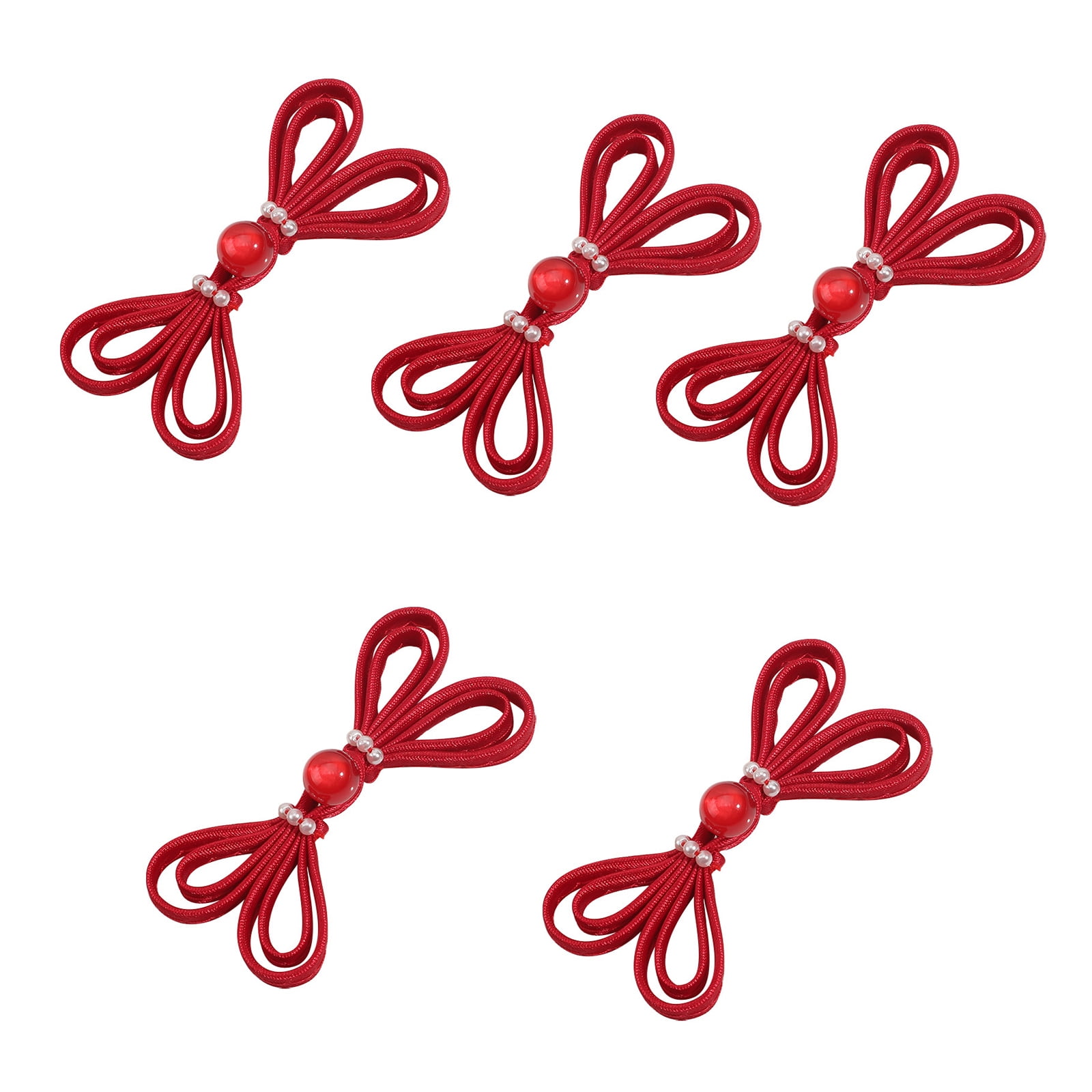 5pcs Cheongsam Buttons with Beads Chinese Closure Buttons Chinese Frog ...
