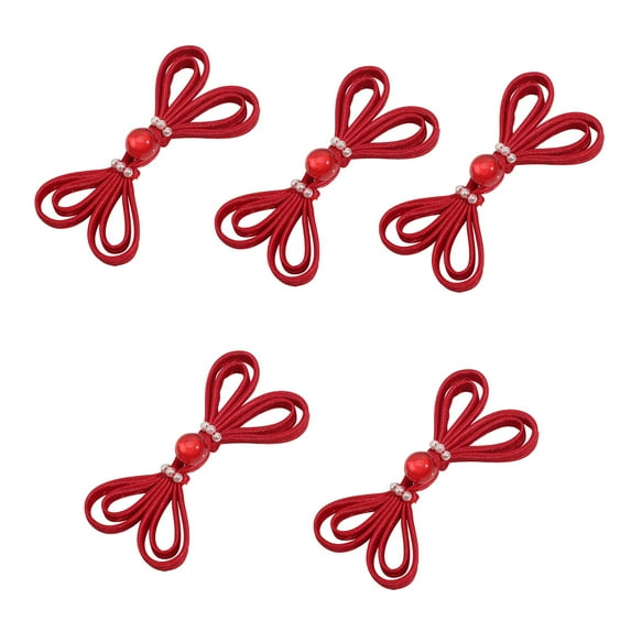 5pcs Cheongsam Buttons with Beads Chinese Closure Buttons Chinese Frog ...