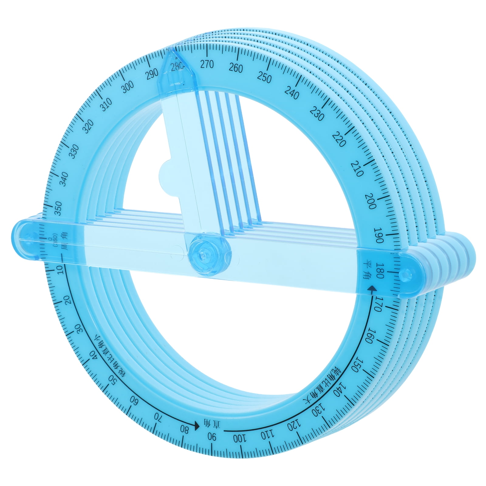 5pcs Circular Movable Angle Protractor With Swing Arm 360 Degree ...