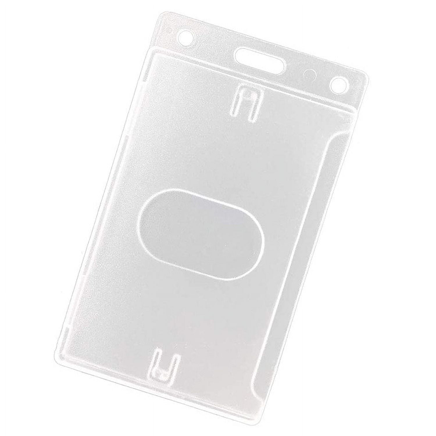 5pcs Clear Plastic ID Badge Holder with Side Insert Clear Hard Plastic ...