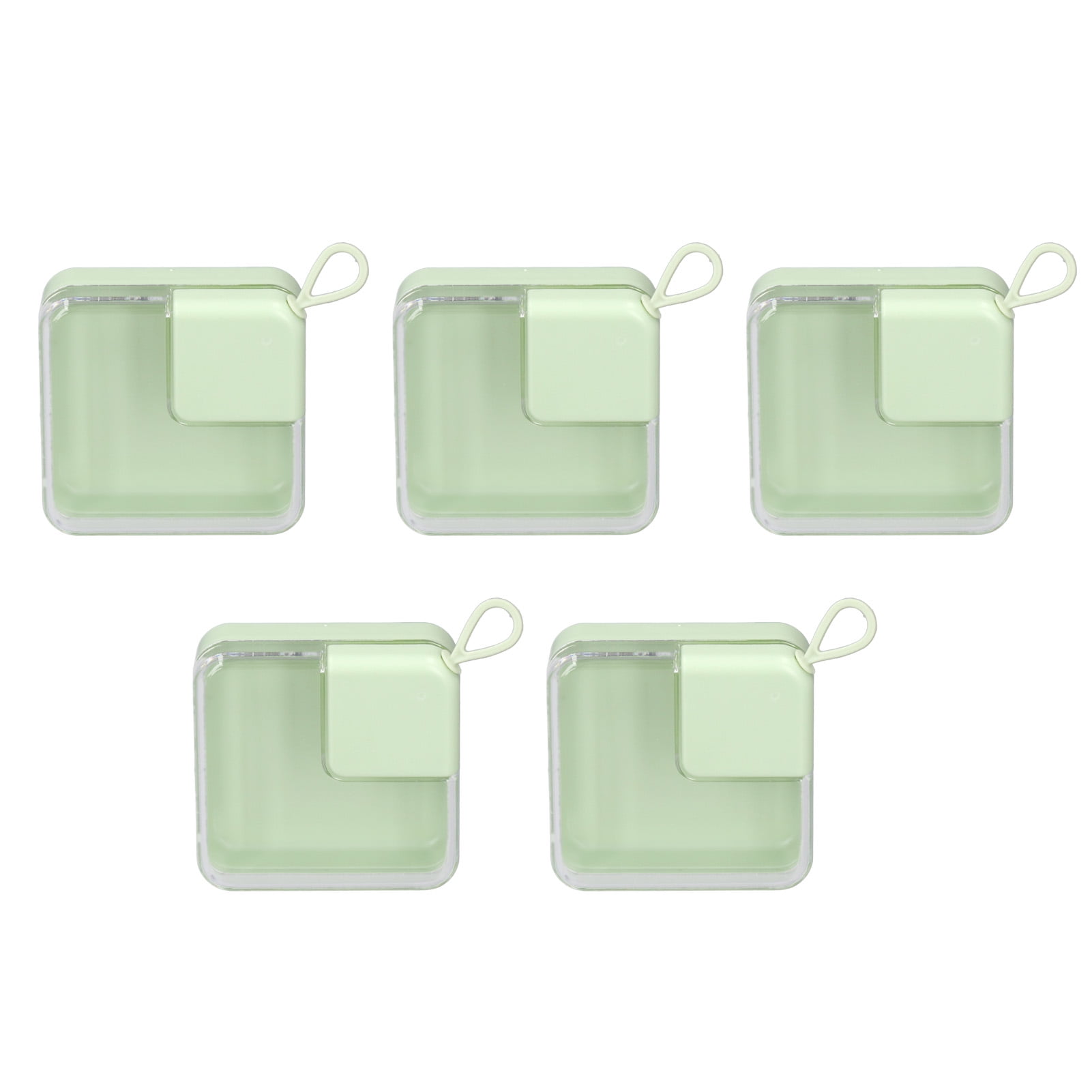 5pcs Clear Plastic Storage Box Portable Green Clear Small Plastic ...