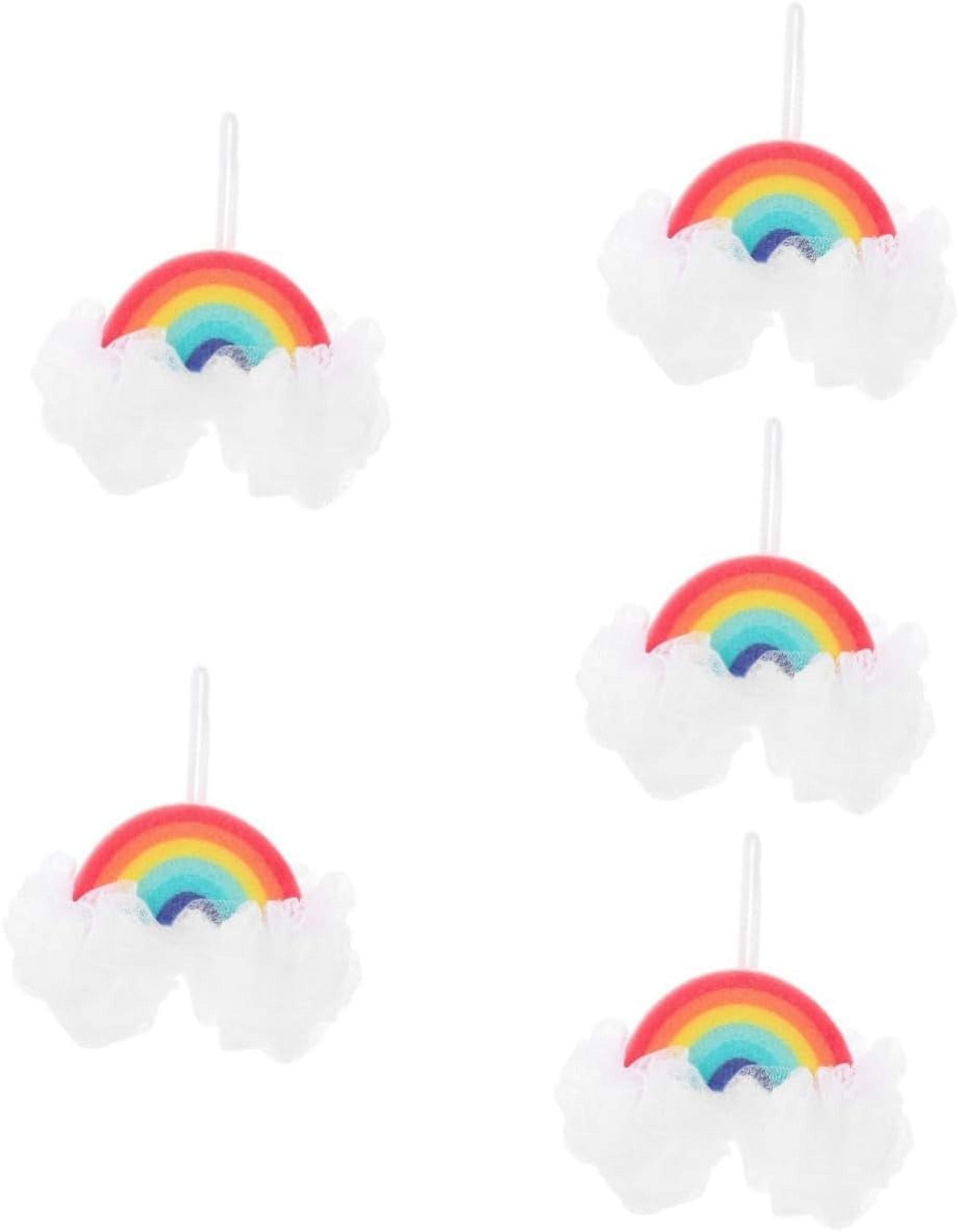 5pcs Cloud Bath Ball face Sponge Puff Bath Sponge Rainbow Shaped Bath ...