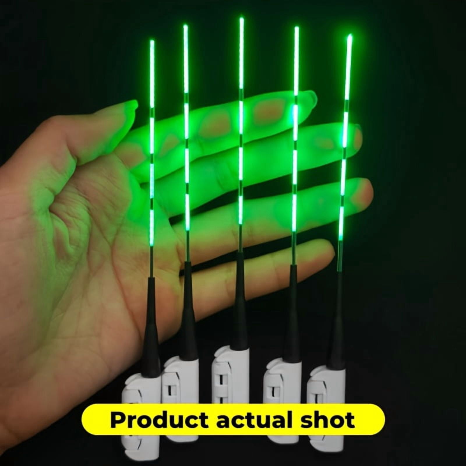 5pcs Color Changing Fishing Rod Tip Bite Indicator All Green Tail Night ...