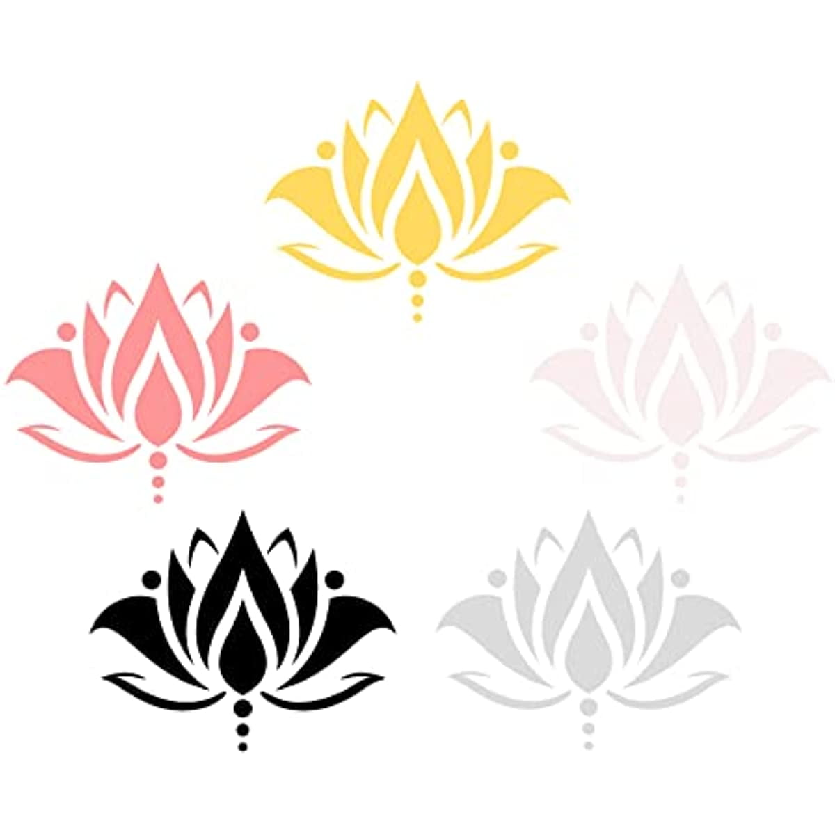 5pcs Colorful Lotus Wall Sticker 5 Colors Lotus Flowers PVC Wallpapers ...