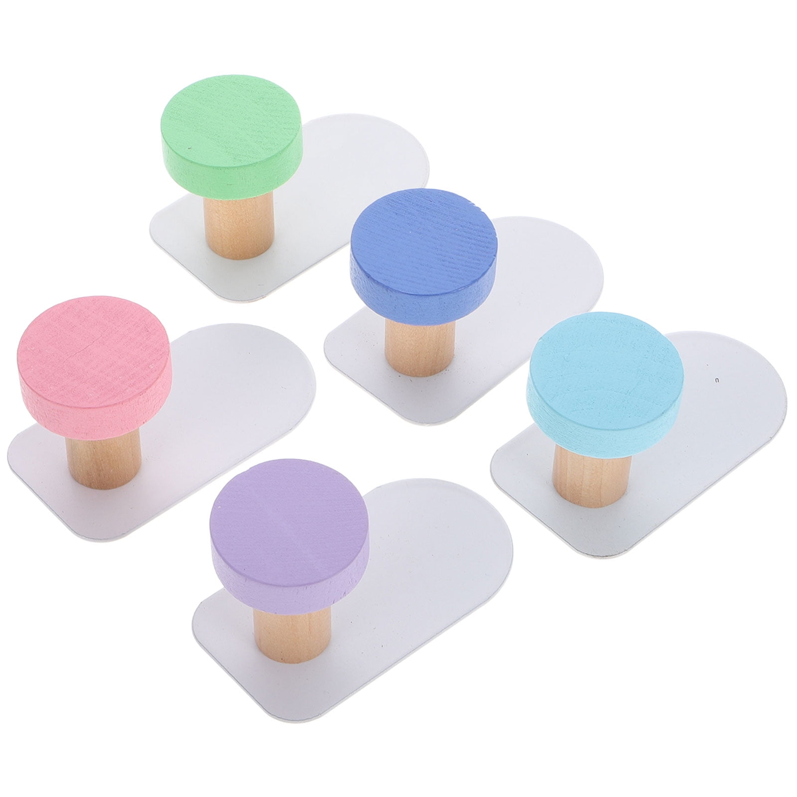 COMPUKAS Colorful Wall Hooks Pink Wood 5Pcs - Walmart.com