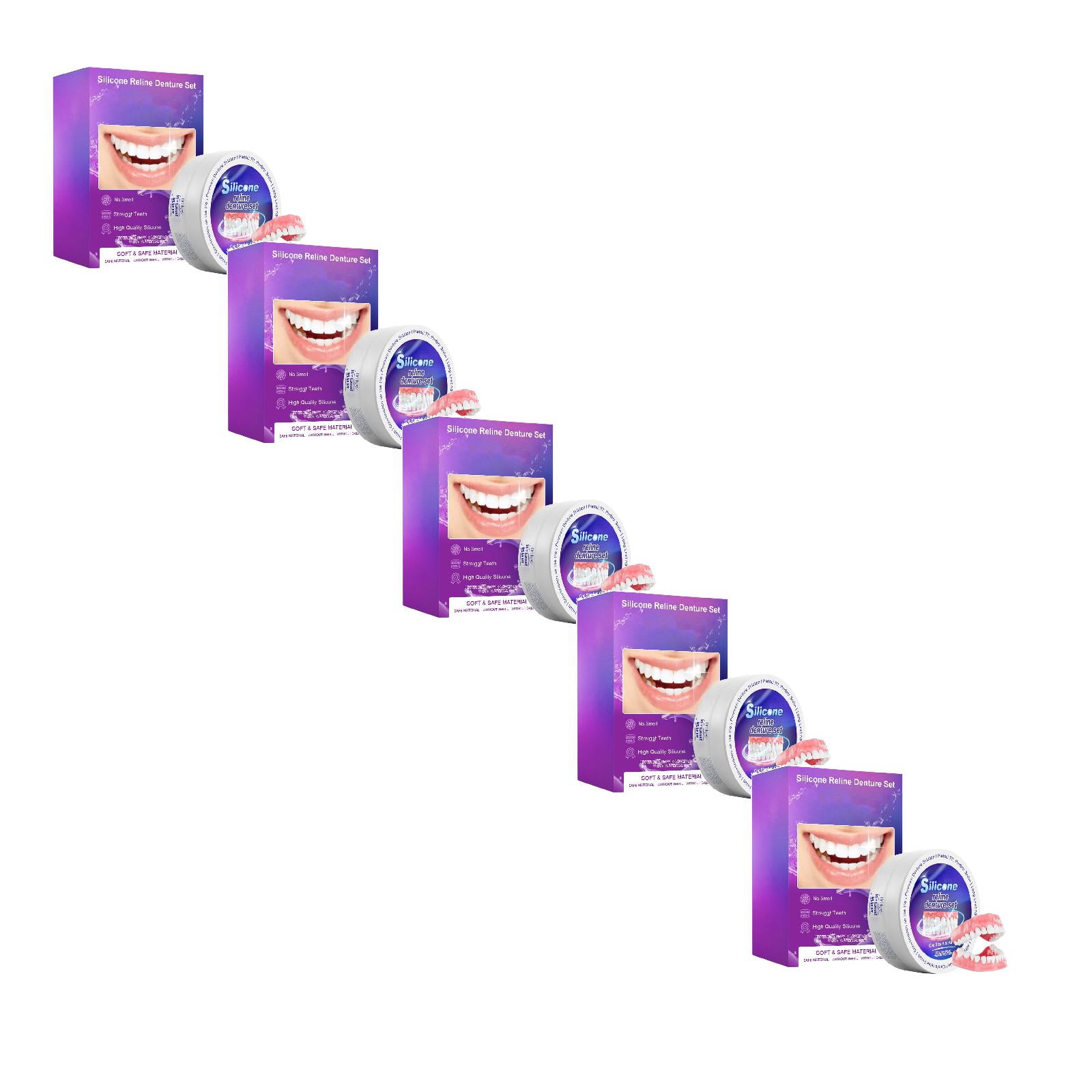 5pcs Comfort Fit Flex Teeth Upper And Lower Veneer, Adjustable Snap-In ...