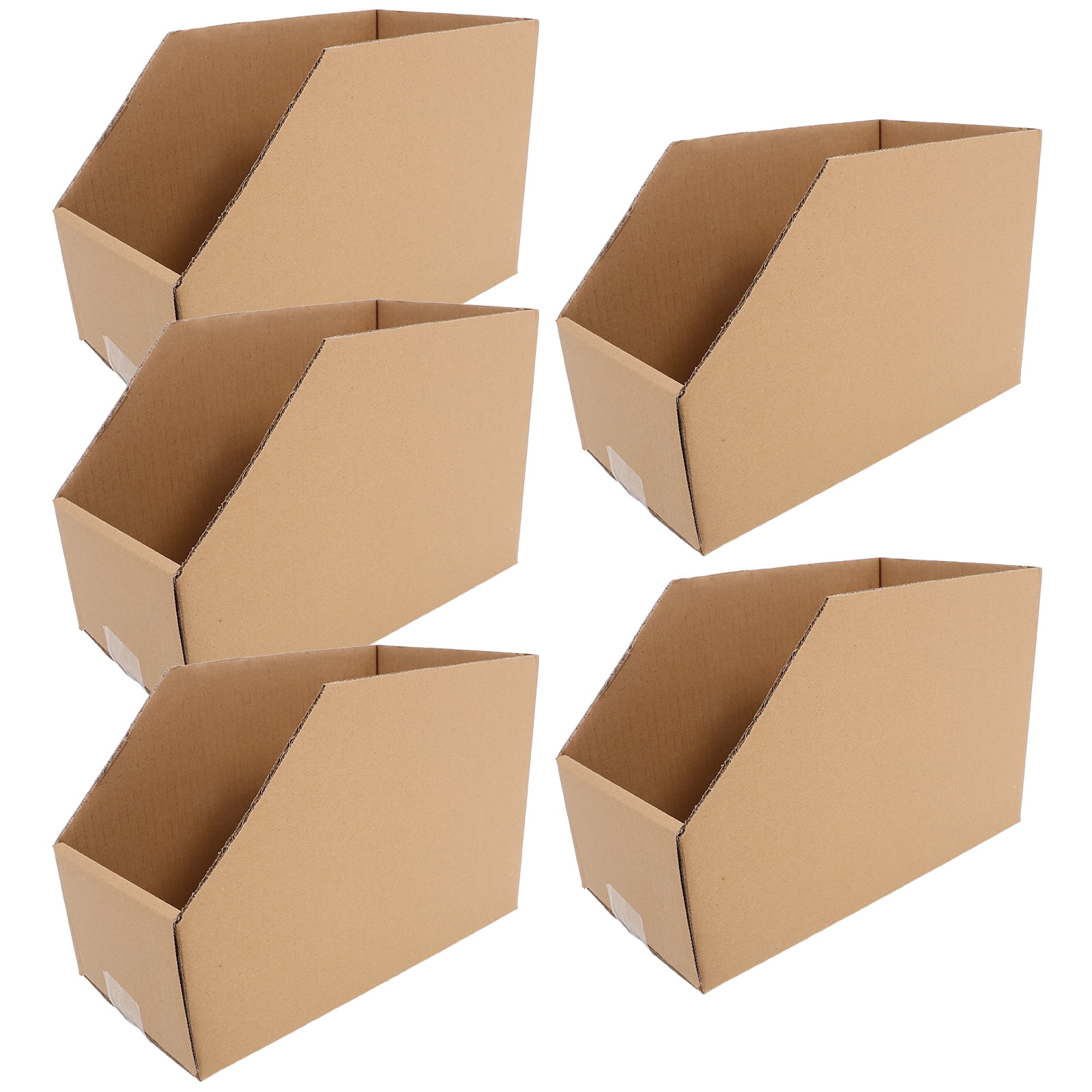 5pcs Corrugated Cardboard Storage Bins Topper Opening Storage Boxes ...
