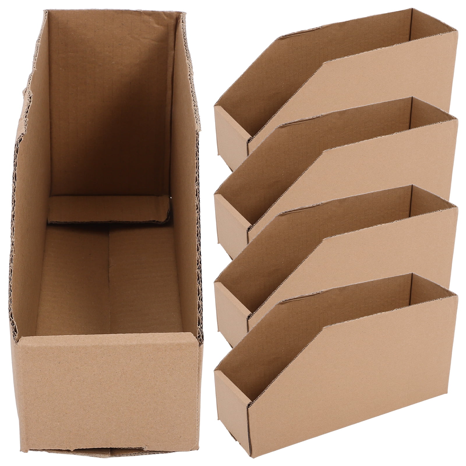 5pcs Corrugated Cardboard Storage Bins with Topper Opening for ...