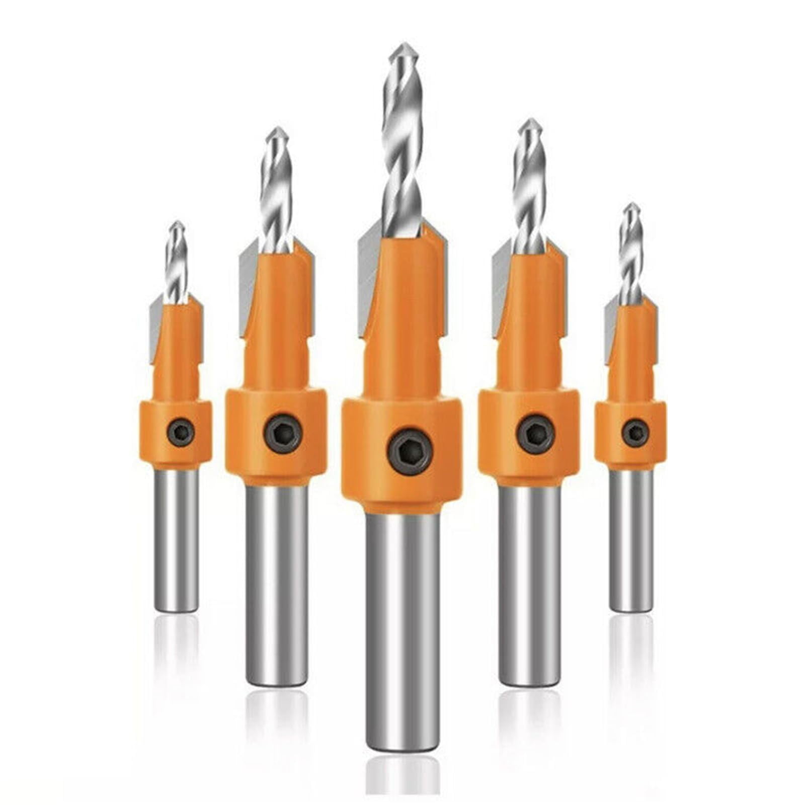 5pcs Countersink Drill Bit Set With 8/10mm Shank Heavy Duty ...