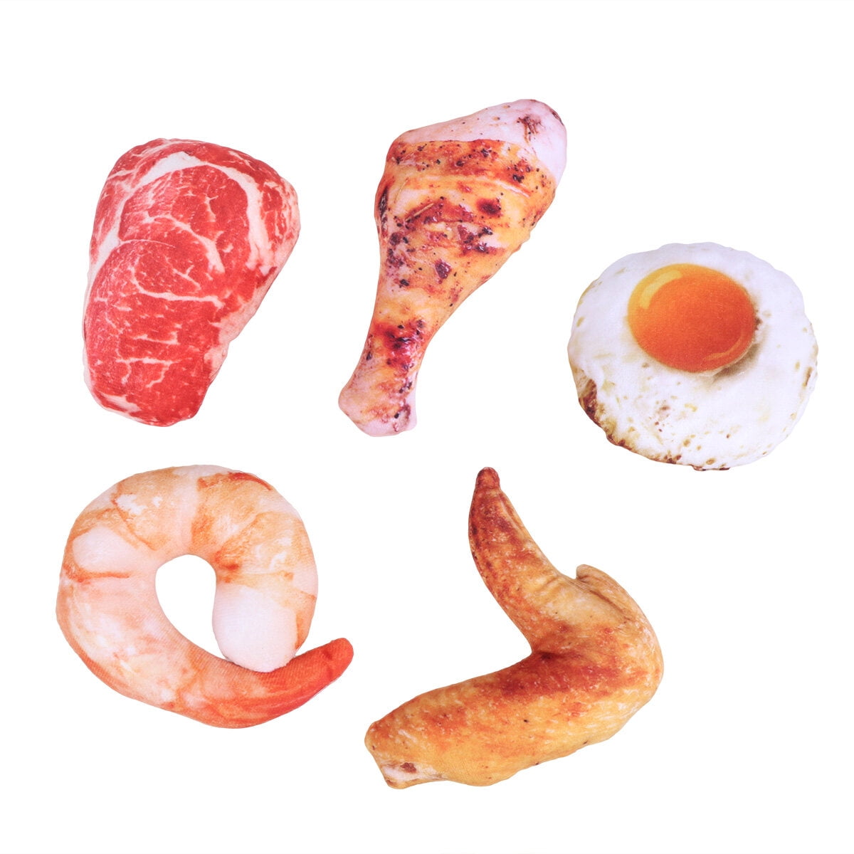 5pcs Creative Pet Chew Toy Dog Stuffed Stimulative Food Plush Plaything ...