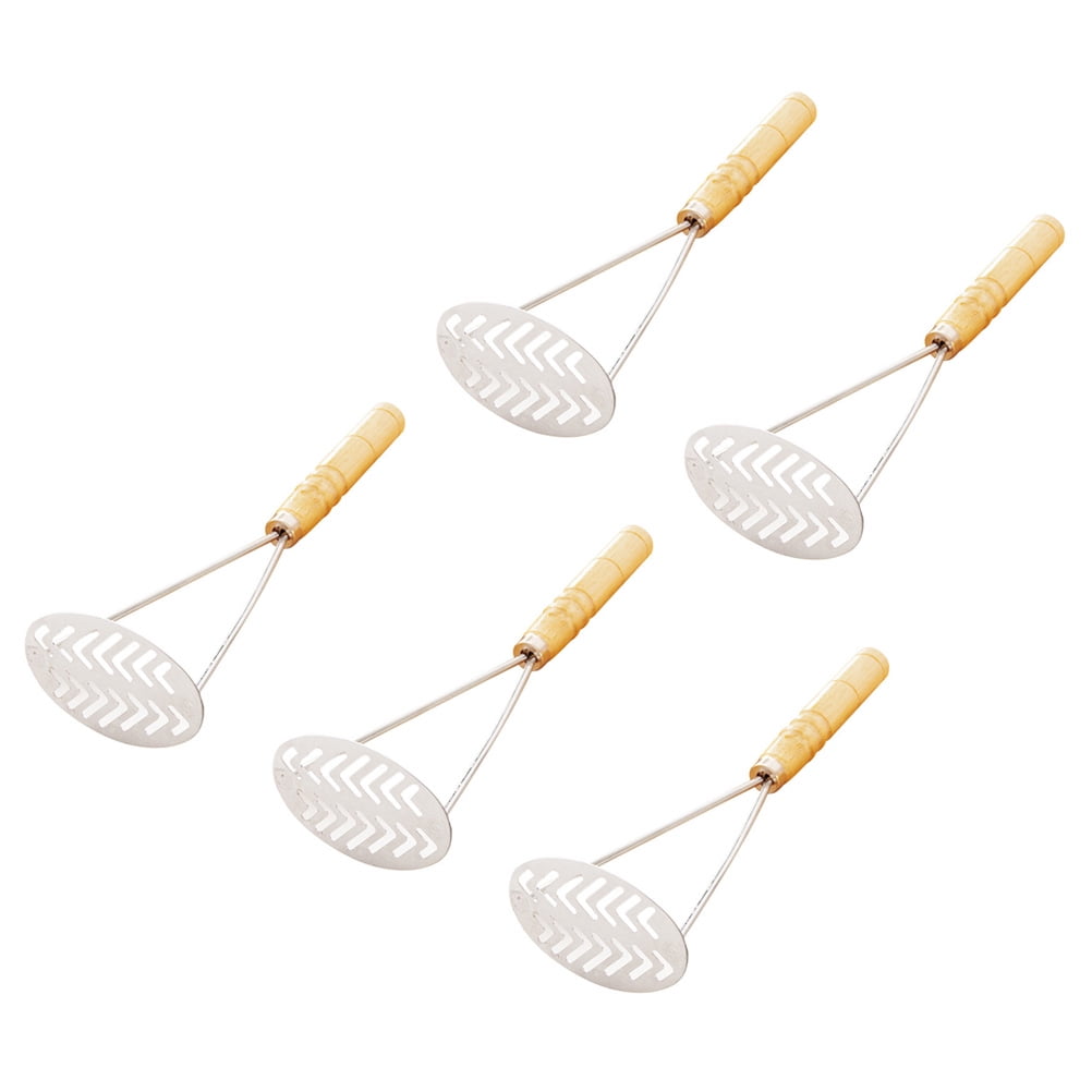 Set of 5 Potato Mashers with Wooden Handles, Kitchen Tools for Home ...