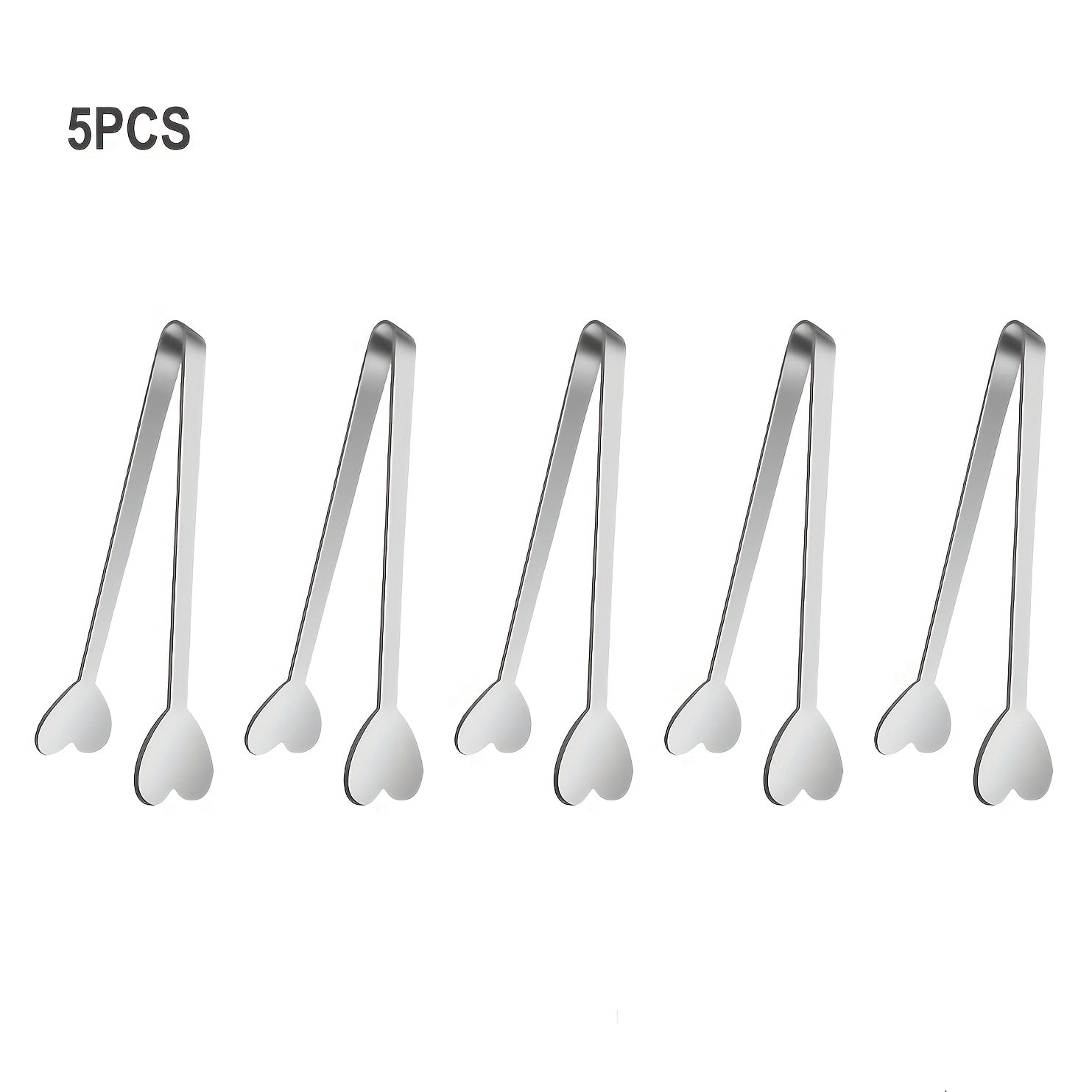 5pcs Cute Heart-Shaped Mini Serving Tongs, Stylish Sugar Tongs High ...