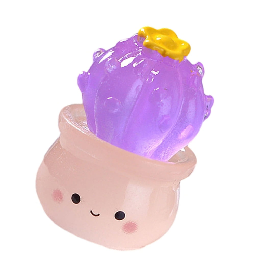 5pcs Cute Mini Luminoused Succulents Cactus Plant Decors Decorations ...