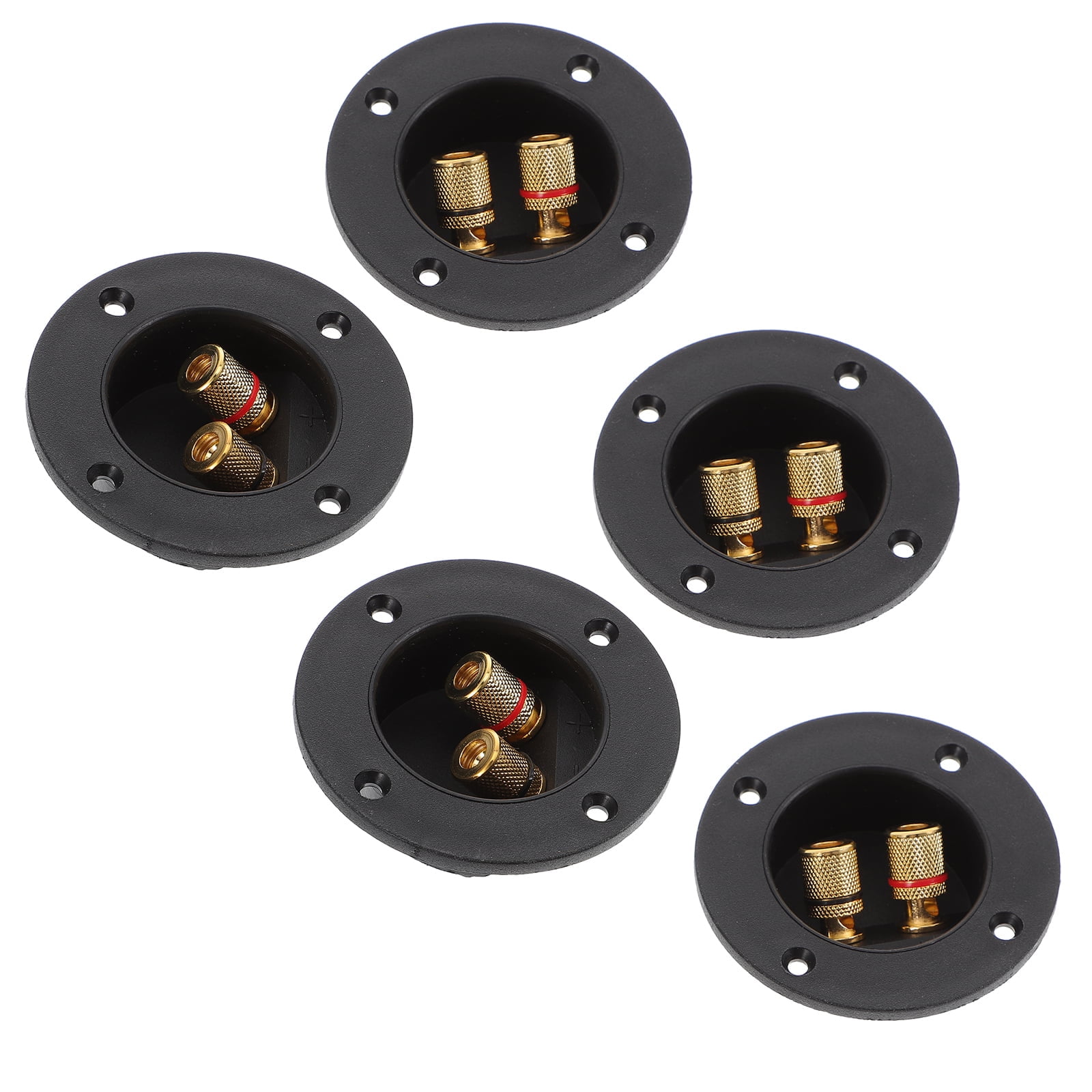 5pcs DIY Home Car Stereo 2-Way Speaker Box Terminal Binding Post Round Spring Cup Connectors ...