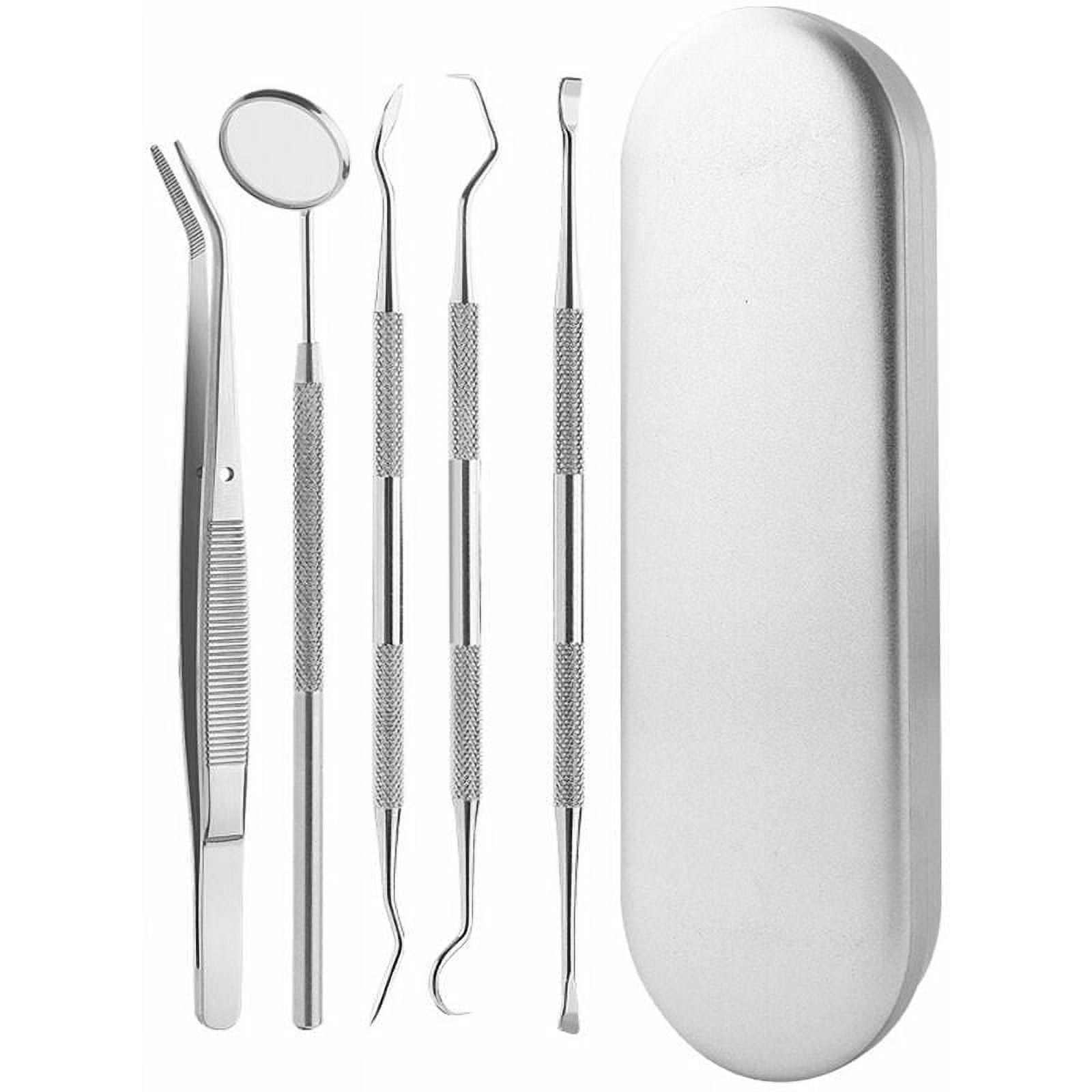 5pcs Dental Hygiene Kit Mouth Mirror: Mirror, Mouth Tweezers, Flosser ...