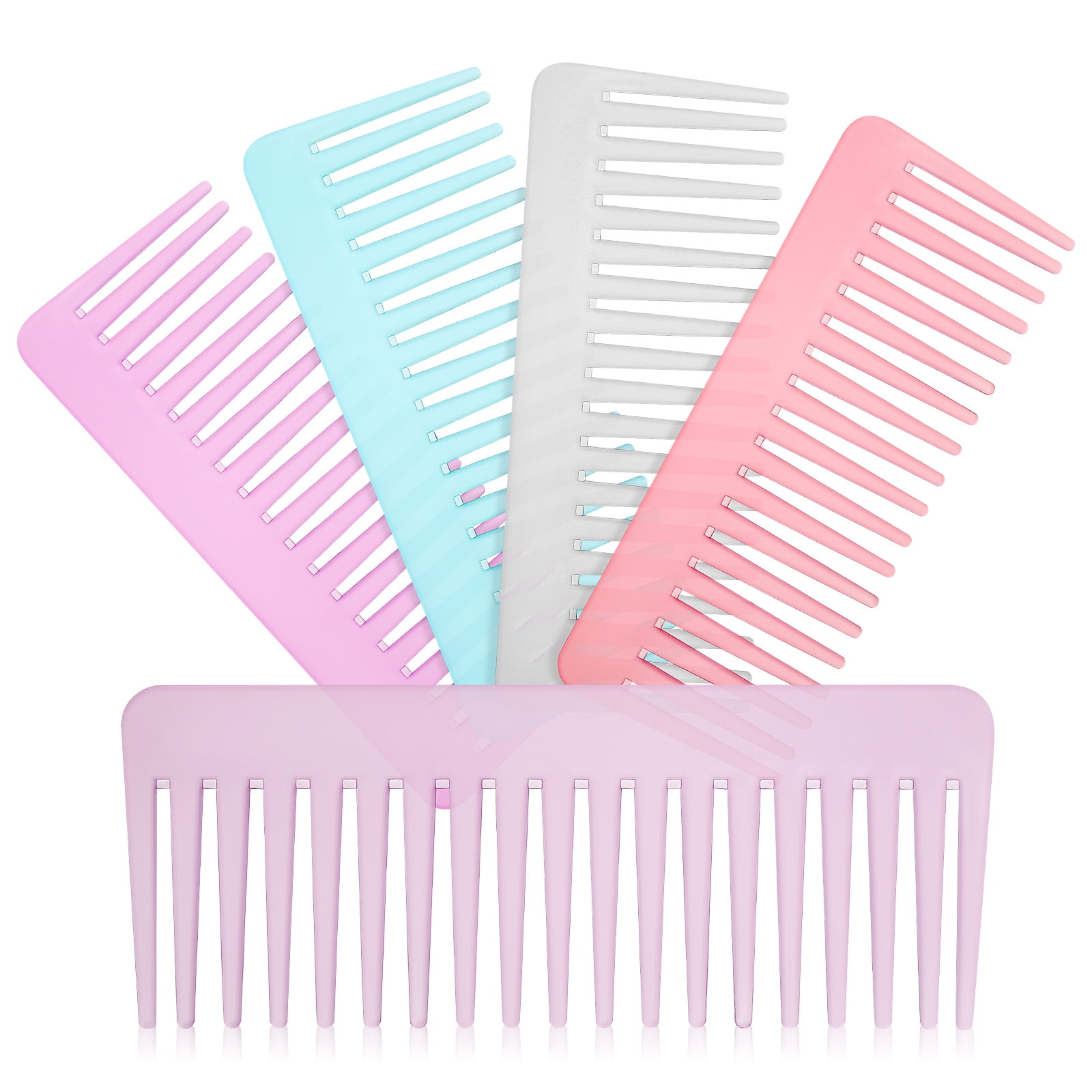5pcs Detangling Hair Combs Shower Combs Wide Tooth Combs for Curly Hair ...