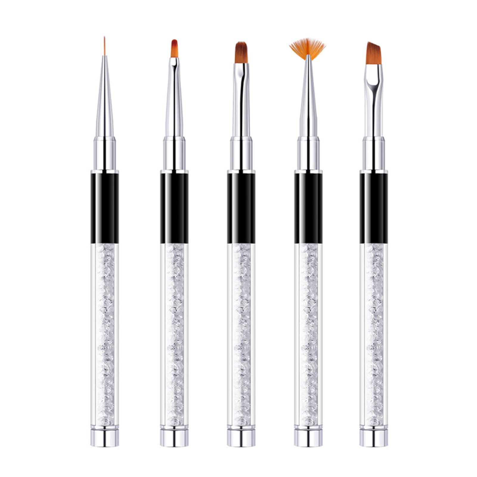 5pcs Diamond Rod Nail Pens Can Draw Flowers Draw Lines Stipple Paint ...