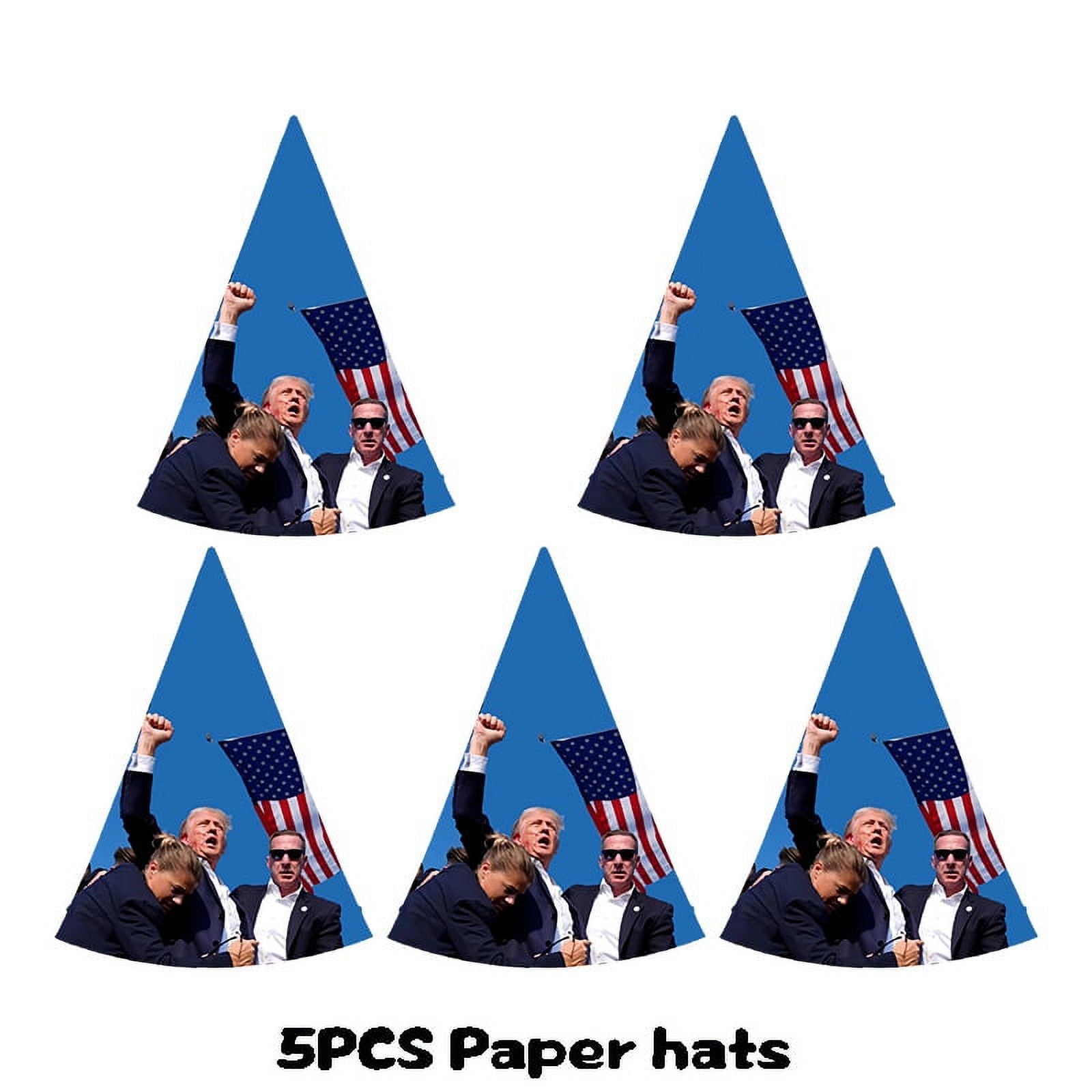 5pcs Donald Trump Theme Party Cone Party Hats Trump 2024 Paper Hats ...