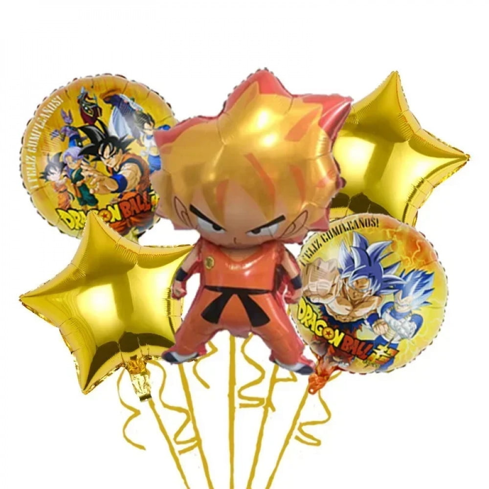 5pcs Dragon Ball Z Ballons Set Anime Figures Goku Models Foil Ballons ...