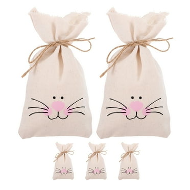 Aspire Burlap Easter Bunny Bags with Ears, Jute Tote Treat Bags for ...