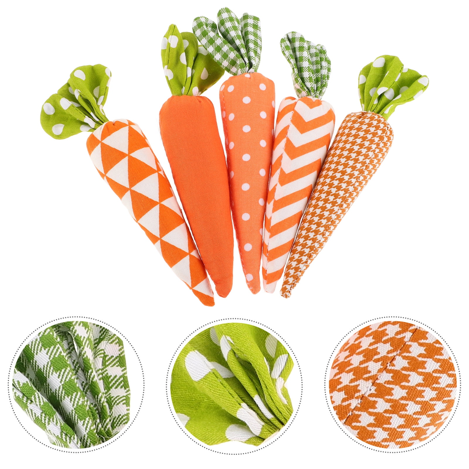 5pcs Easter Carrot Decorations Stuffed Fabric Carrots Felt Mini Carrots ...