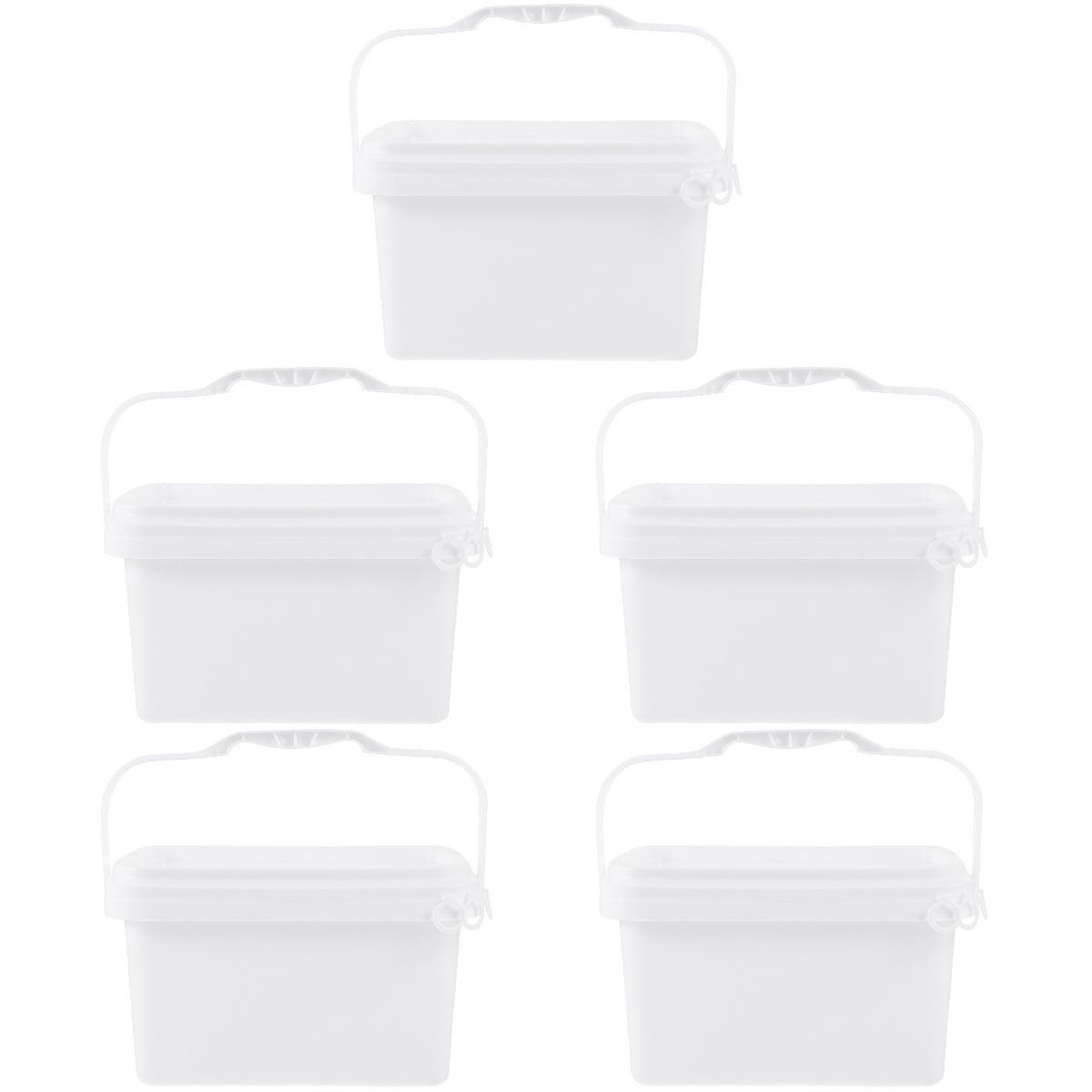 5pcs Empty Paint Can with Lid and Handle Plastic Paint Can Paint Bucket ...