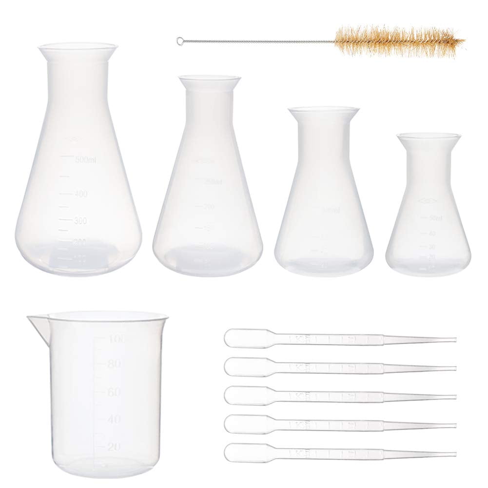 5pcs Erlenmeyer Flasks Plastic Flask Conical Flask Narrow Neck Flasks ...