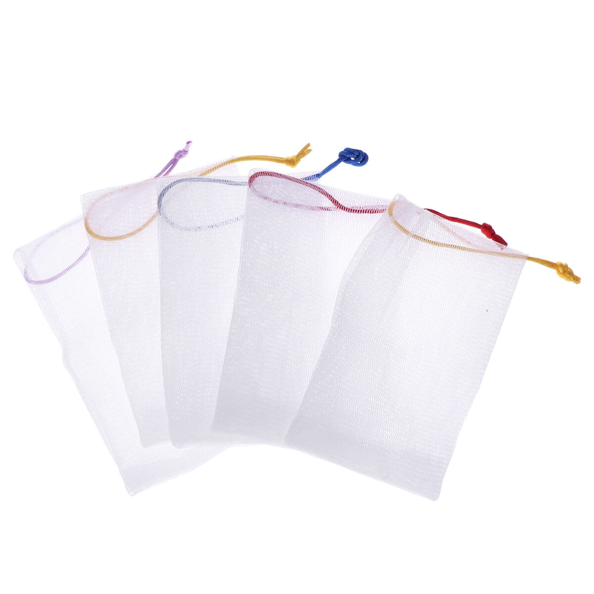 5pcs Exfoliating Double Deck Mesh Soap Saver Pouch Bubble Foaming Net