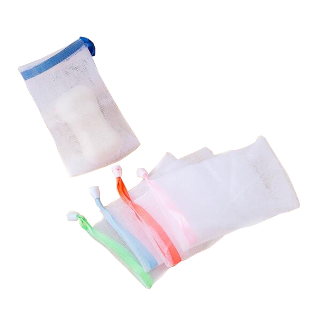 5pcs Exfoliating Mesh Soap Saver Pouch Bubble Net Handmade Soap Mesh