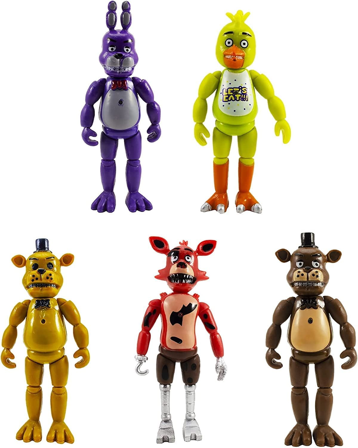 5pcs FNAF Toys, Cute Anime Characters Playset,Set of 5 PCS Five Nights ...