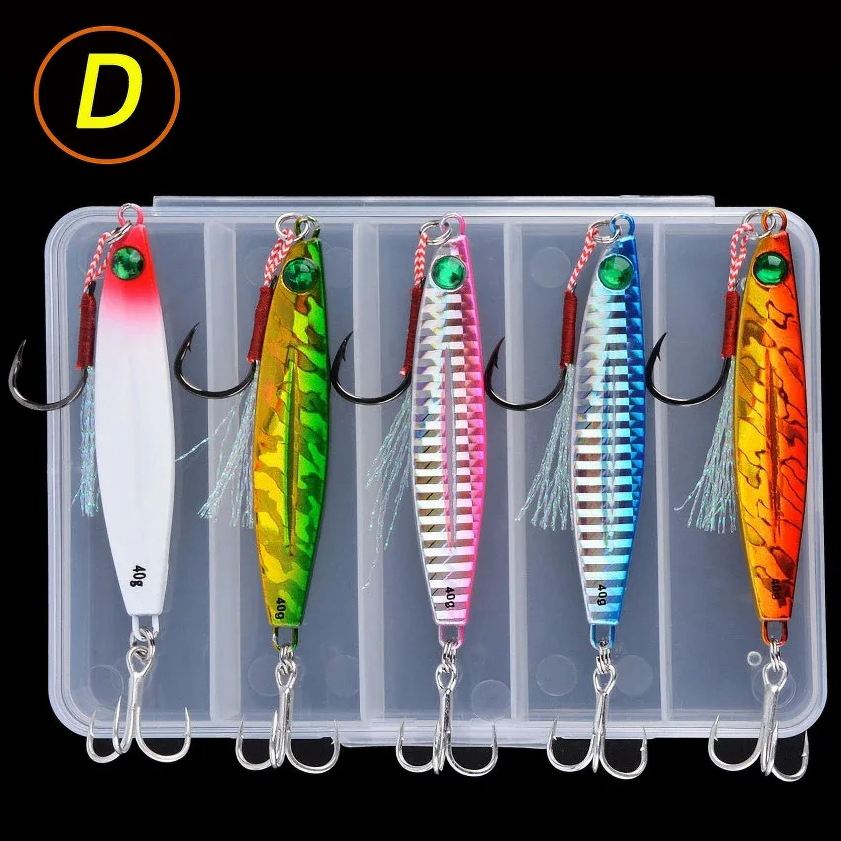 5pcs Fast Sinking Slow Jig Metal Jig Lure Jigging Shore Casting Seabass ...