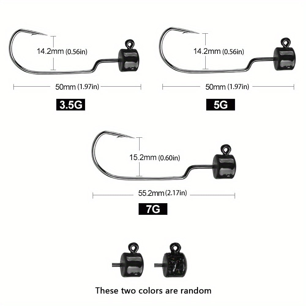 5pcs Fishing Jig Hooks - Barbed Hooks for Crank Fishing with Hard Bait ...