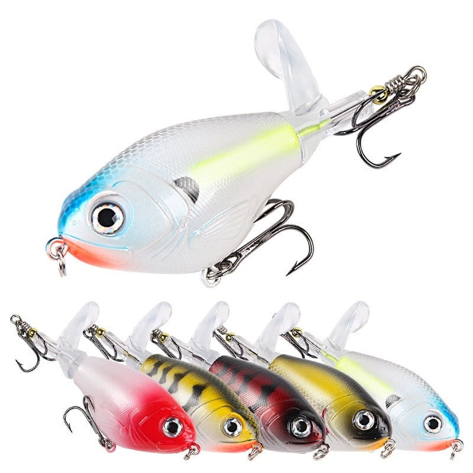 5pcs Fishing Lure 11.5cm 16g Rotating Tail Popper Floating Lure ...