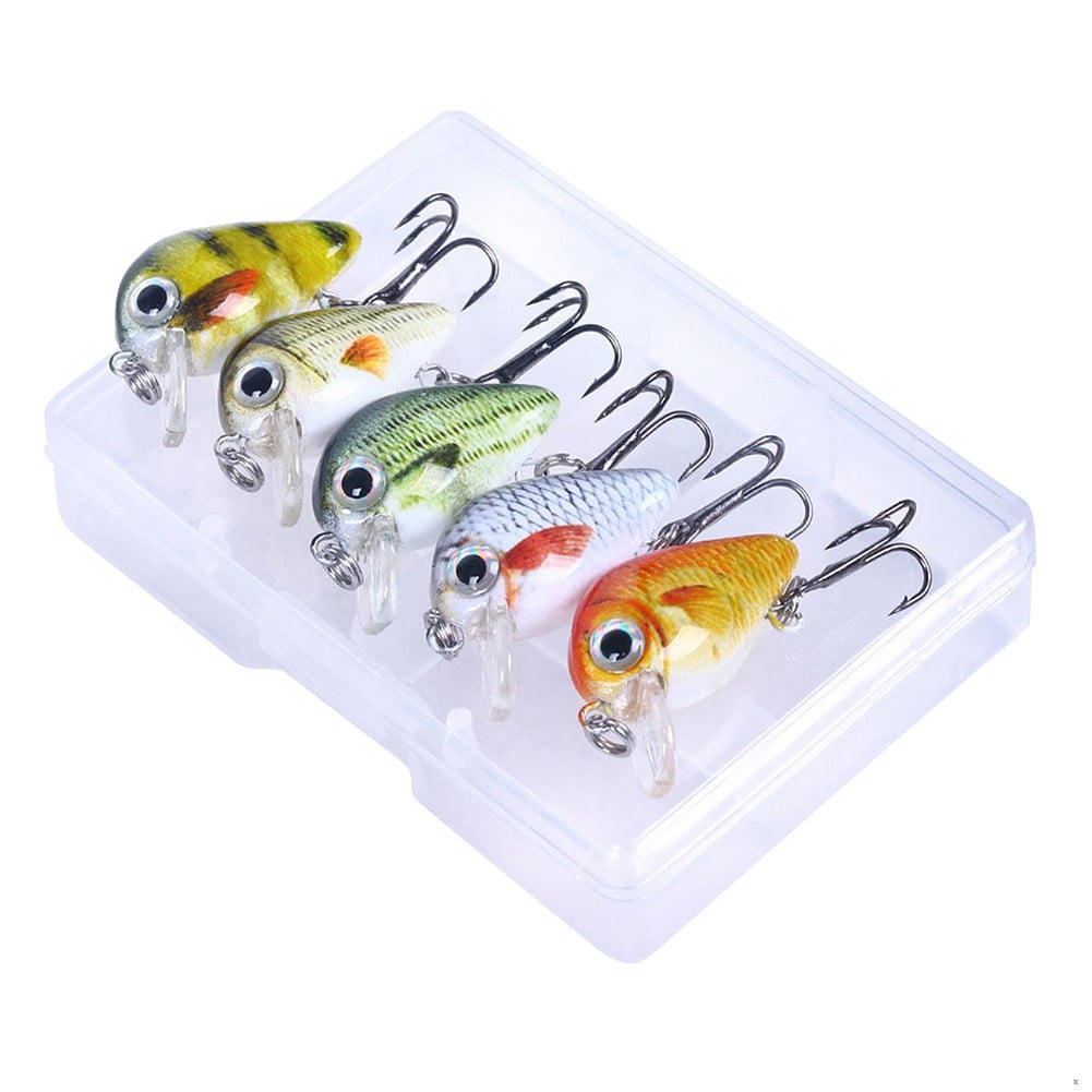 5pcs Fishing Lure Artificial Fat Man Hard Crank Bait Sinking Wobbler ...