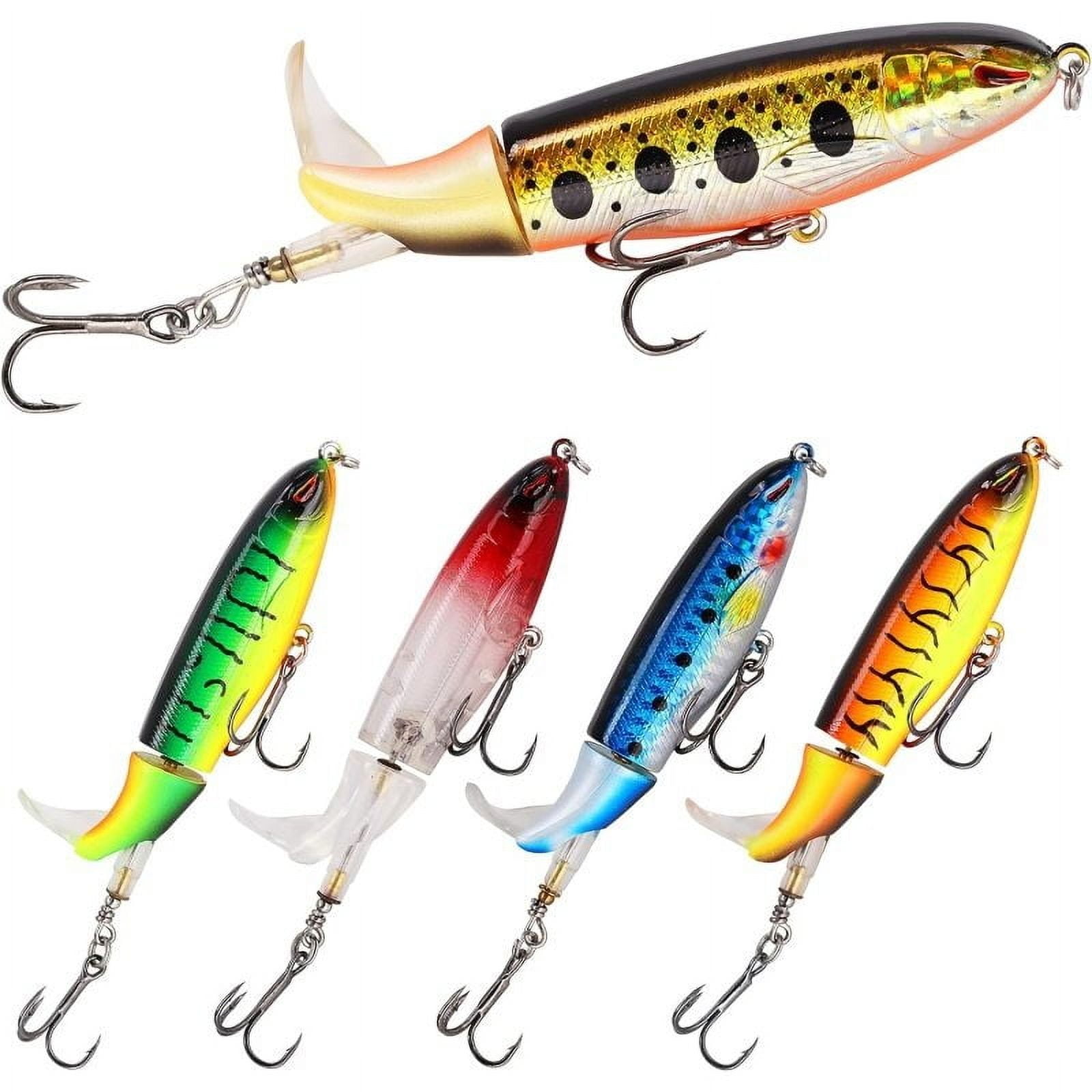 5pcs Fishing Lure Set, Plopping Propellers Tail, Bigger Splash Whopping ...