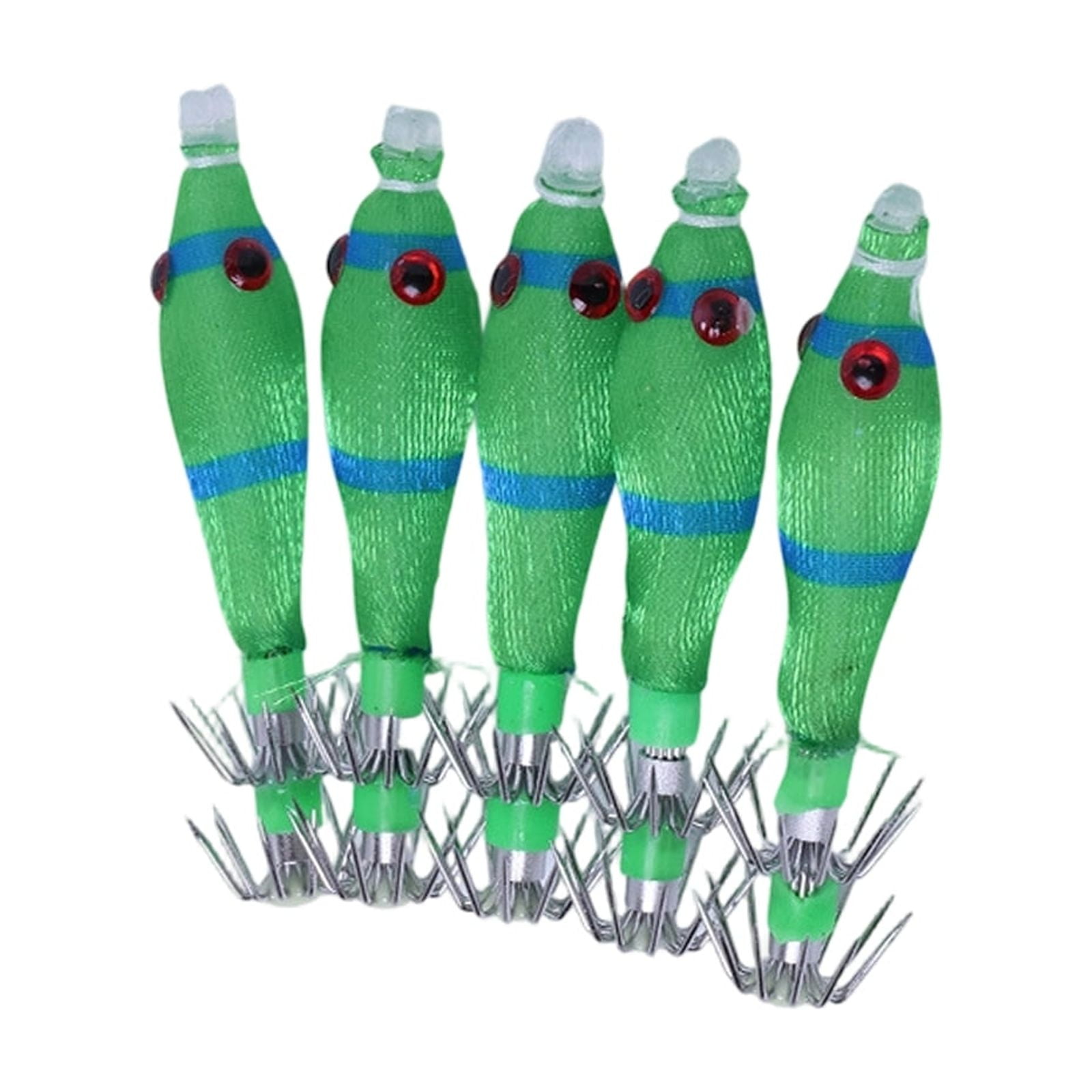 5pcs Fishing Lures Glow Jigs Hook Shrimp Lure Baits for Freshwater ...