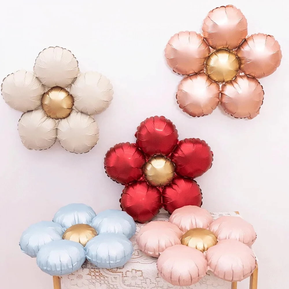 5pcs Flower Balloon Colorful Daisy Aluminum Foil Balloons Baby Shower ...