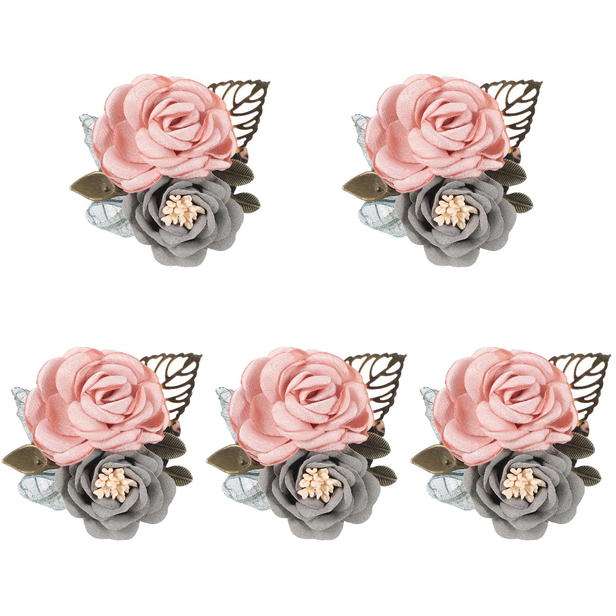 5pcs Flower Corsage Brooch Lapel Pin Brooch Bridal Wedding Flower ...