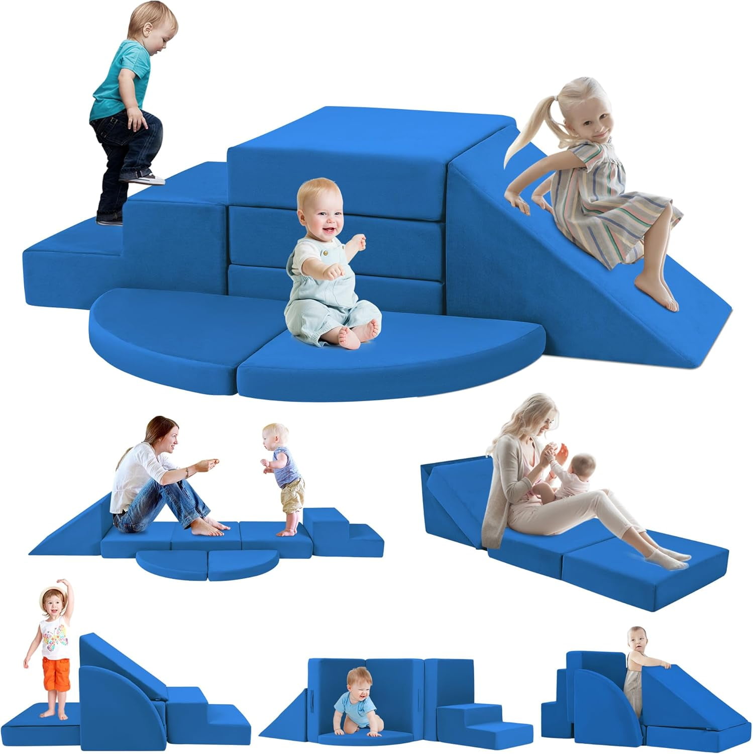 5pcs Foam Climbing Blocks for Toddlers 1-3, Safety First Baby Climbing ...