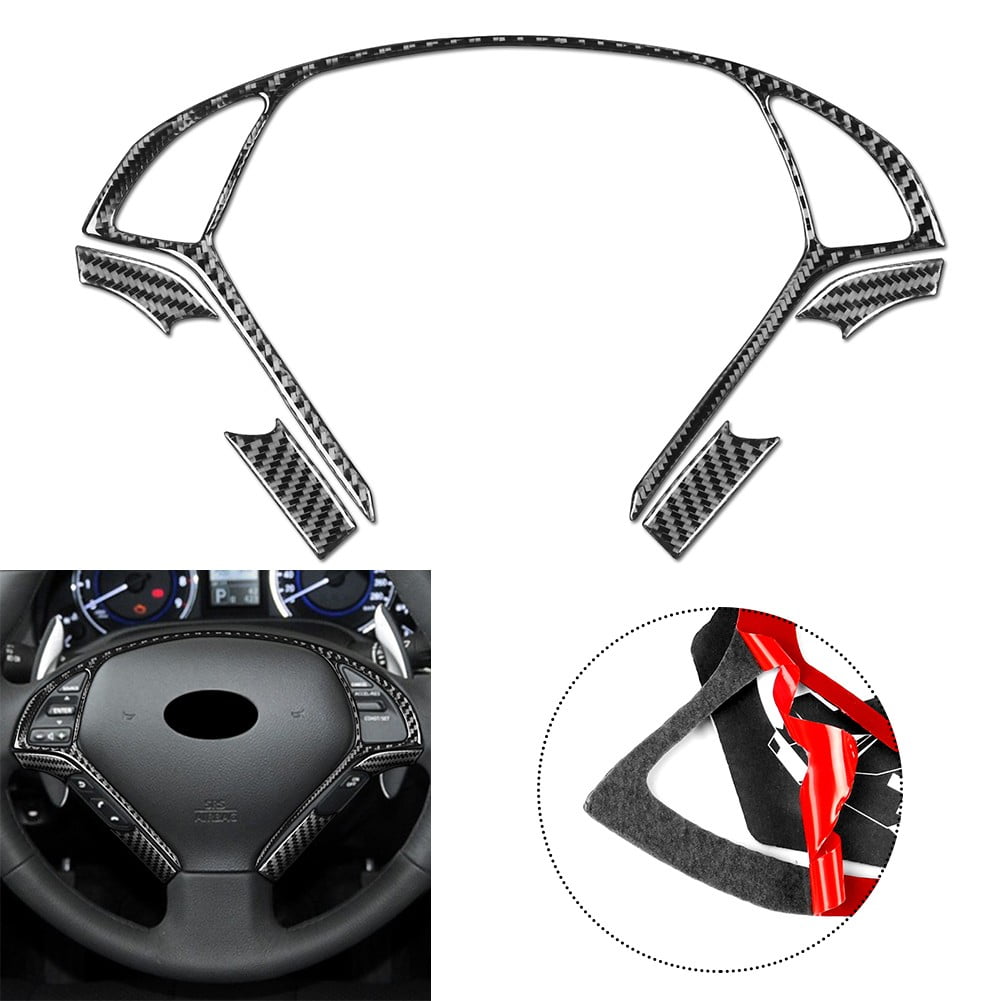 5pcs For INFINITI G37 2010-13 Carbon Fiber Steering Wheel Interior ...