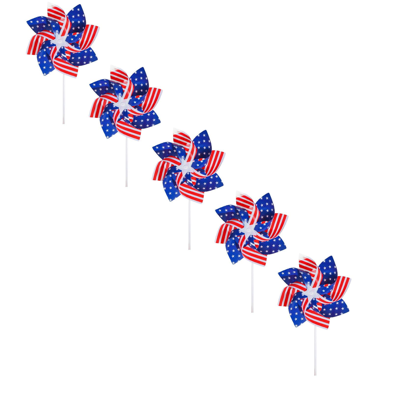 5pcs Fourth of July Pinwheels,Red White and Blue 4th of July ...