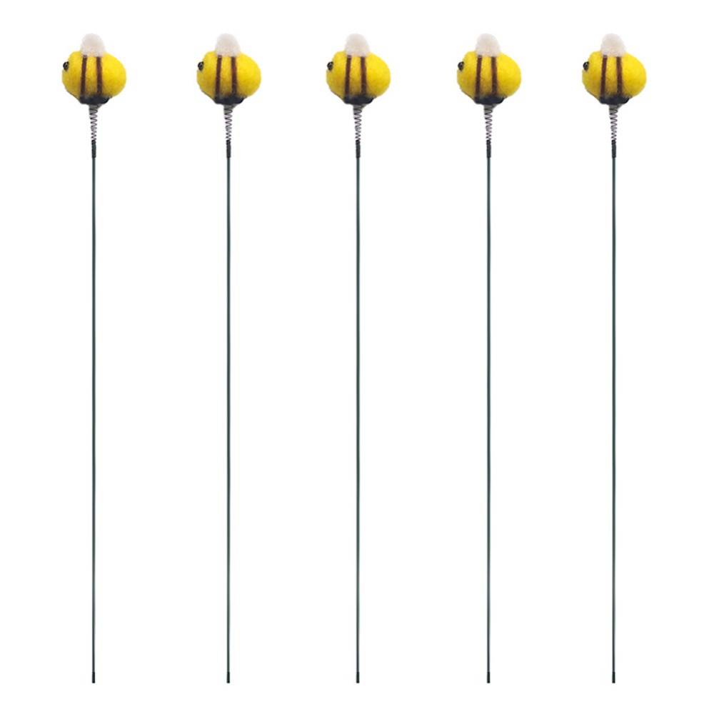 5pcs Garden Bees On Sticks Colorful Bee Miniature Fairy Bee Stakes ...