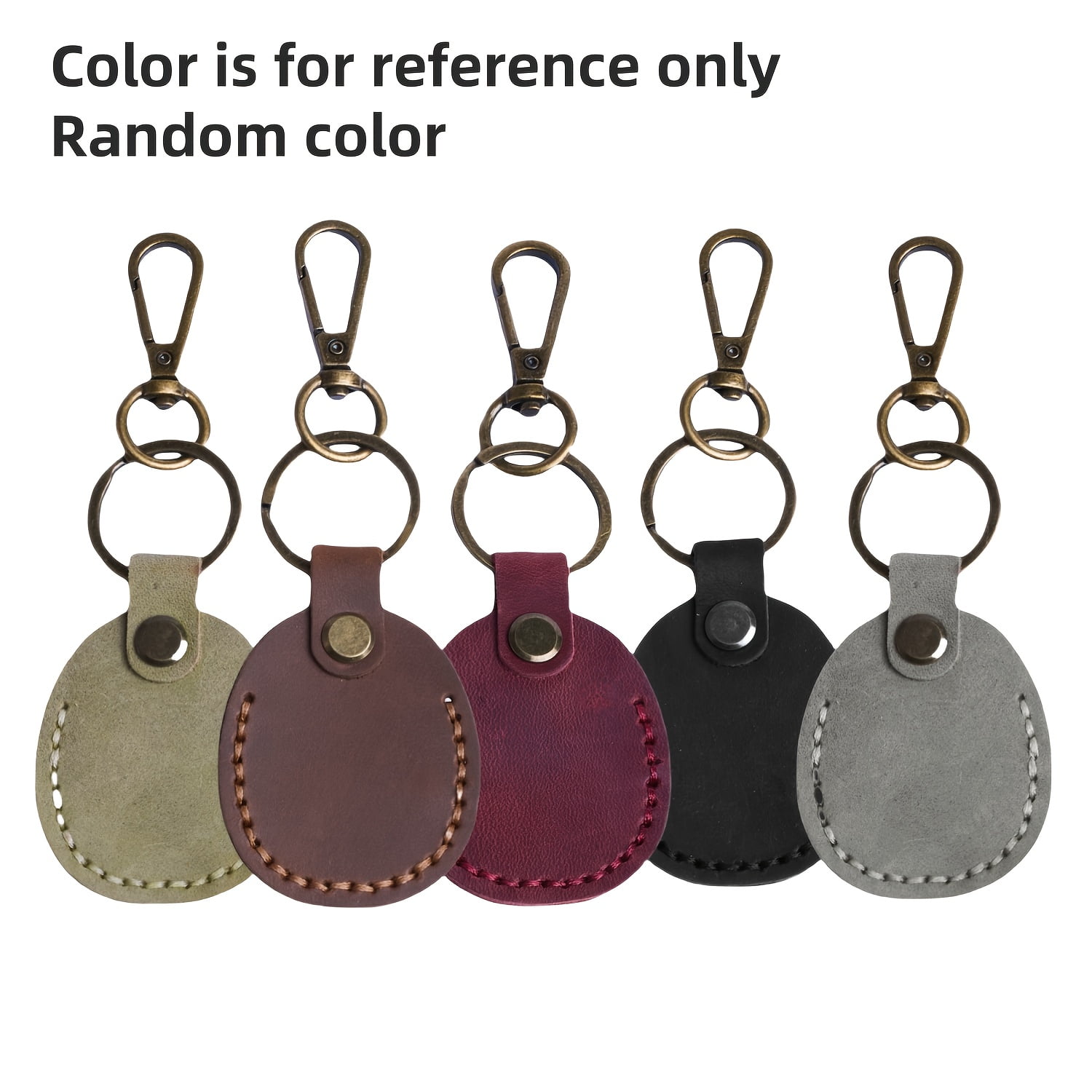 5pcs Genuine Leather AirTag Keychains for iPhone - Handmade Full ...